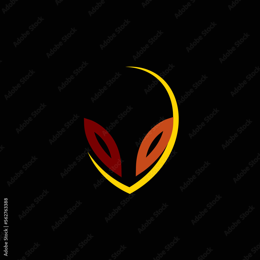 The original vector logo is the face of an alien. A design element. T ...
