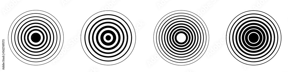 Radar icons set. Collection sonar sound waves. Radar icon. Sonar wave ...