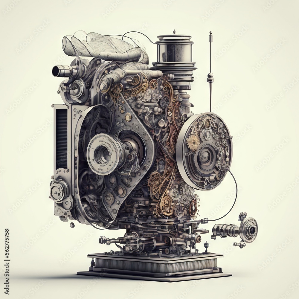 a very large machine with a lot of gears on it's side and a light ...