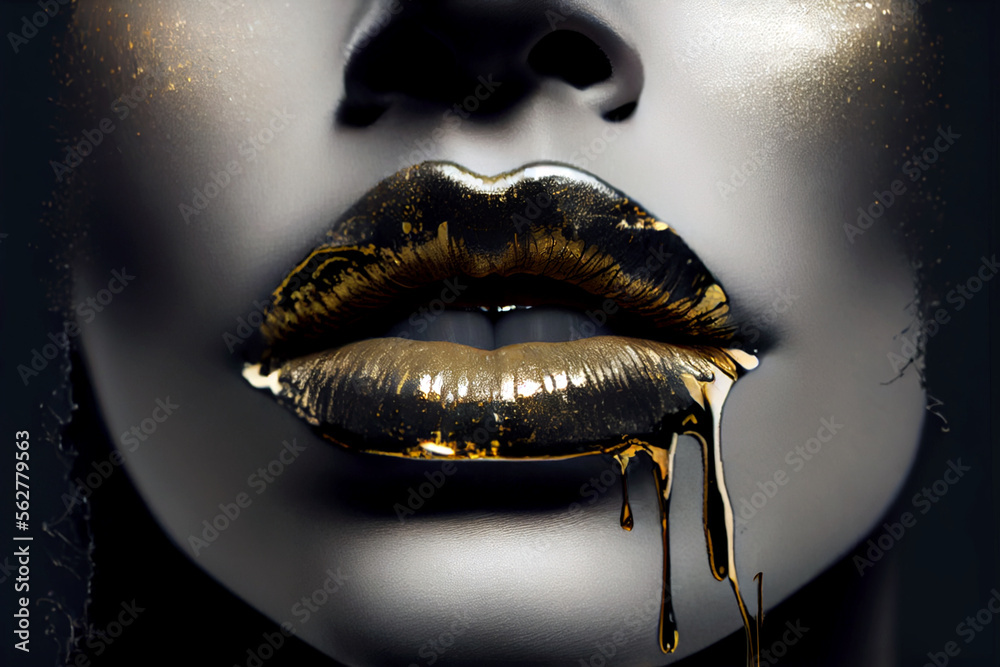 A fictional person. Golden Lips: A Close-Up of Beautiful Women's Mouths ...