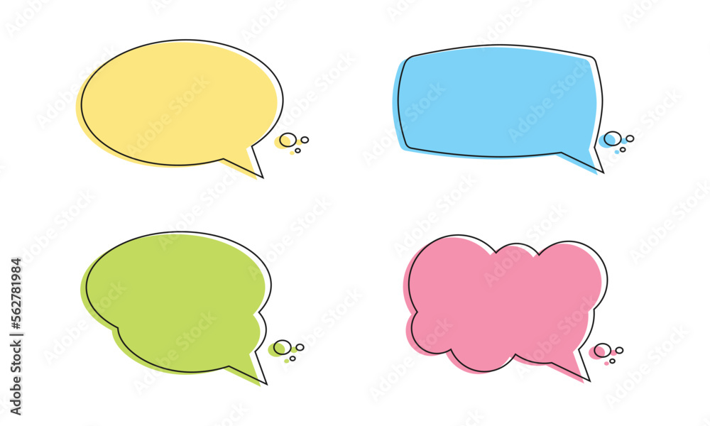 Vector cartoon speech bubbles template thinking box vector set Stock ... Vector cartoon speech bubbles template thinking box vector set Stock ...
