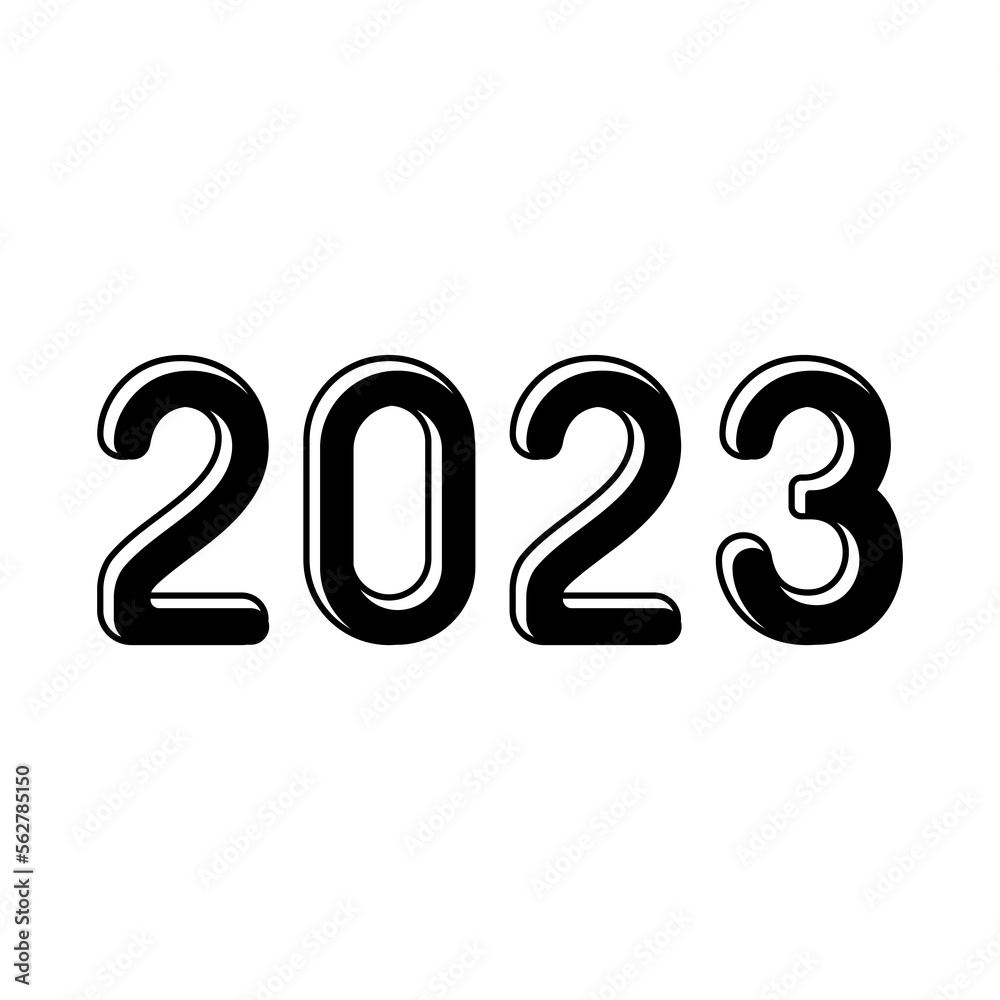 2023 happy new year icon symbol sign for apps and websites with ...