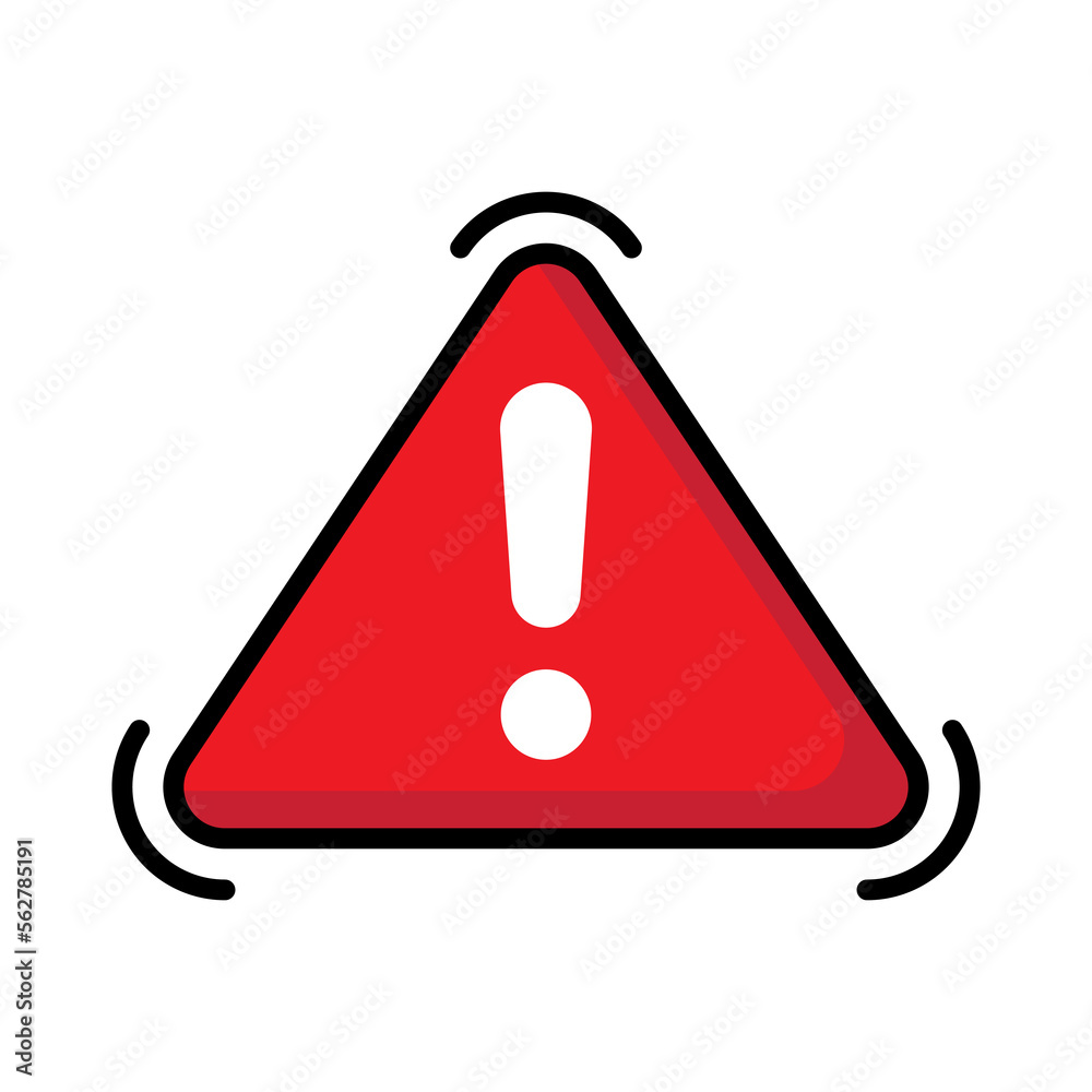 Warning icon. attention symbol. exclamation mark on triangle sign for ...