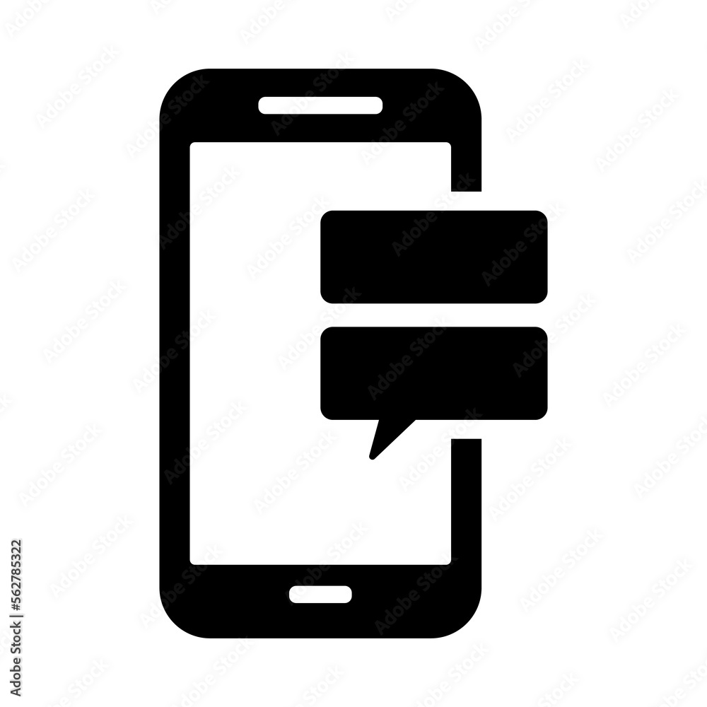 phone with bubble text message icon. smartphone conversation message ...