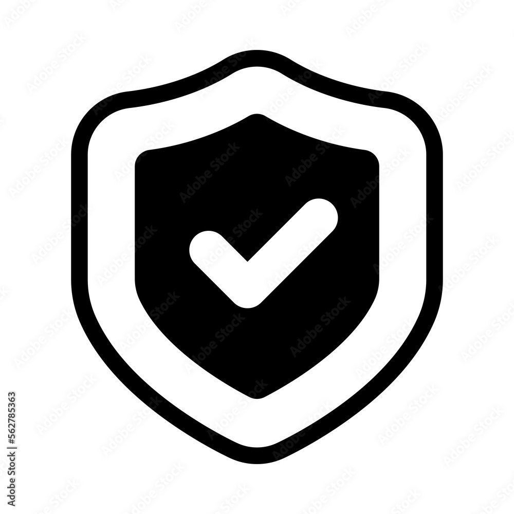 Shield check mark icon. security shield protection with tick symbol ...