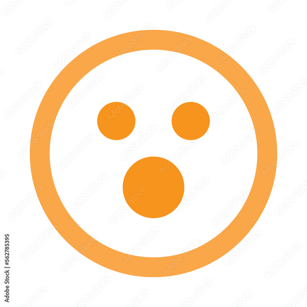 Emoticon surprise face line art icon symbol for apps and websites with ...