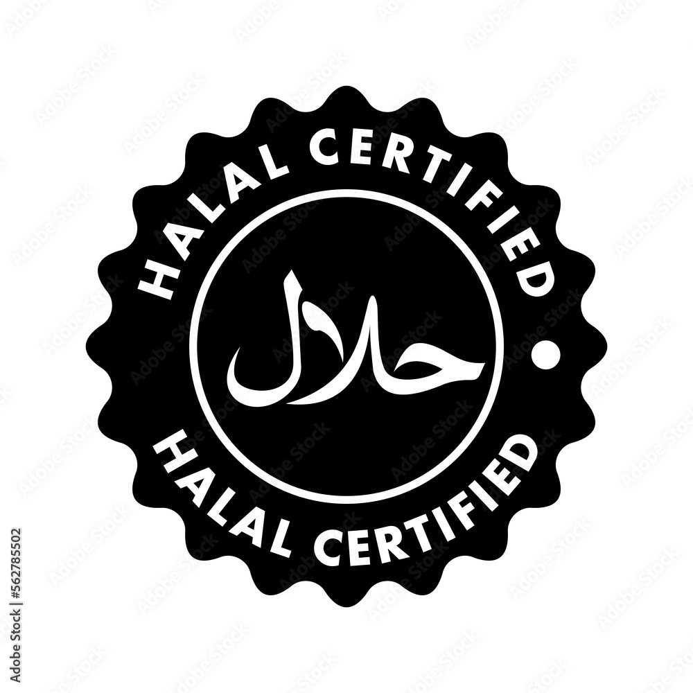halal icon, halal label, halal symbol, halal sign, arabic product ...