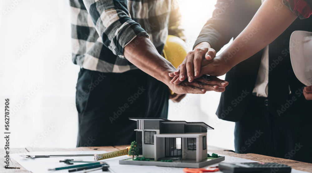 Group of industrial engineering technicians, male and female workers of ...