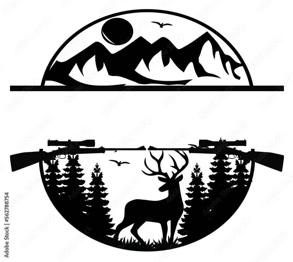Ilustracja Stock: Deer Hunting name frame sign SVG png, hunter svg ...
