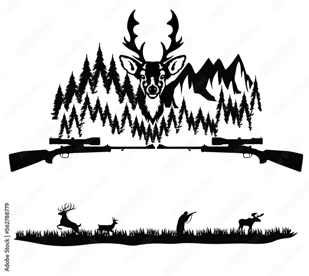 Deer Hunting name frame sign SVG png, hunter svg, hunting svg, deer svg ...