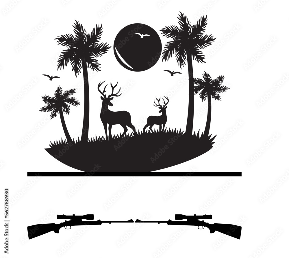 Deer Hunting name frame sign SVG png, hunter svg, hunting svg, deer svg ...