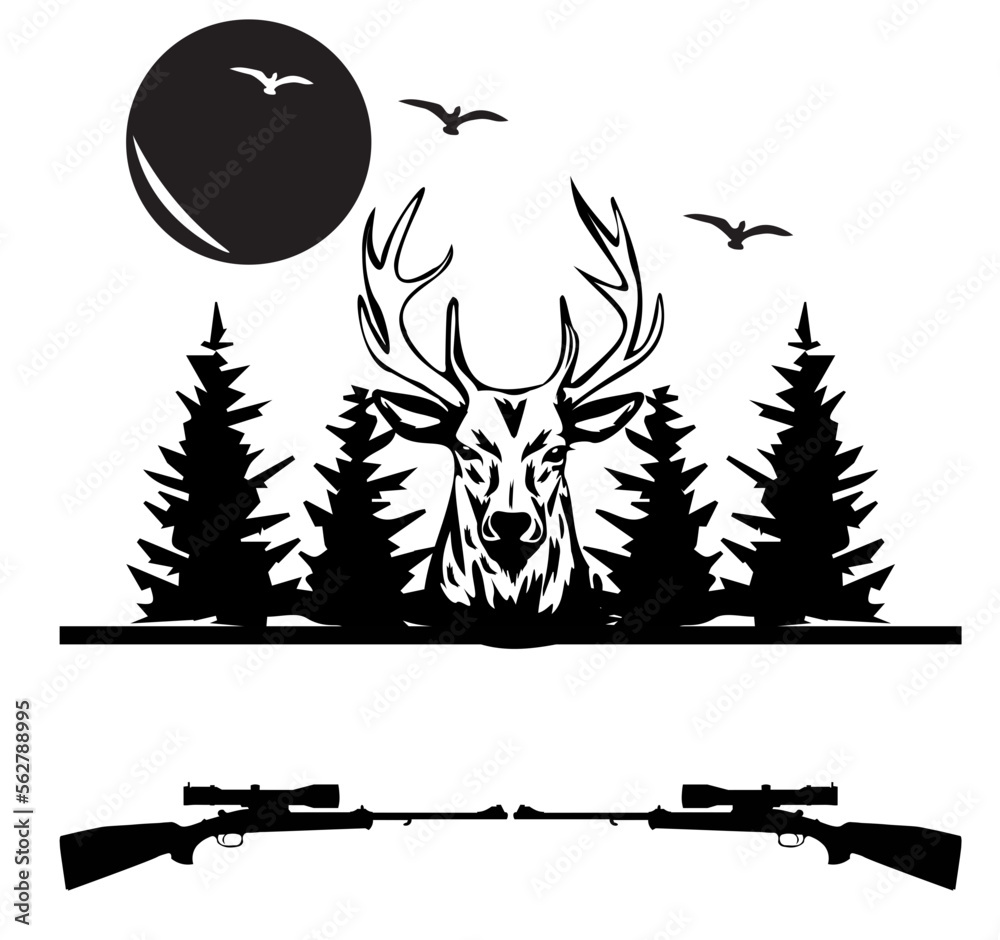 Vetor do Stock: Deer Hunting name frame sign SVG png, hunter svg ...