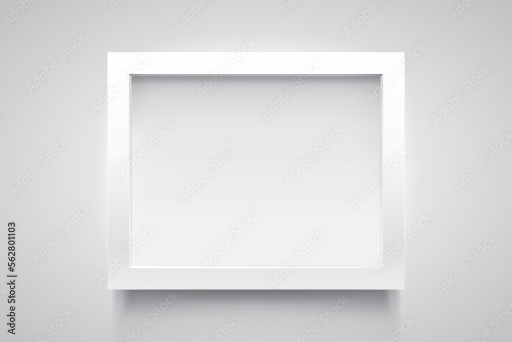 Realistic empty frame on light background, border for your creative ...