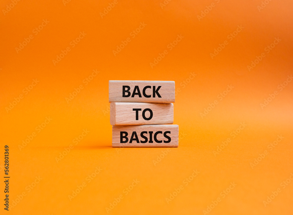 Back to basics symbol. Concept word Back to basics on wooden blocks ...