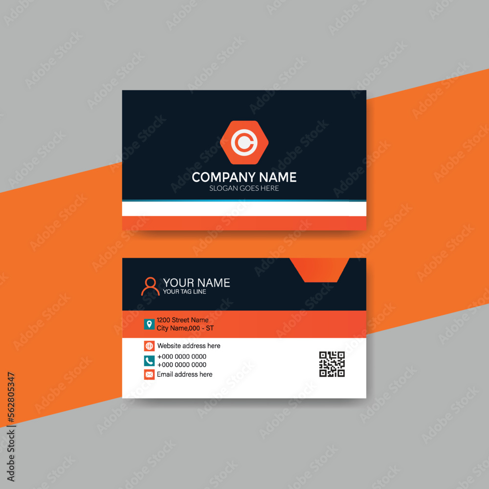 Professional business card design with mockup Stock Vector | Adobe Stock