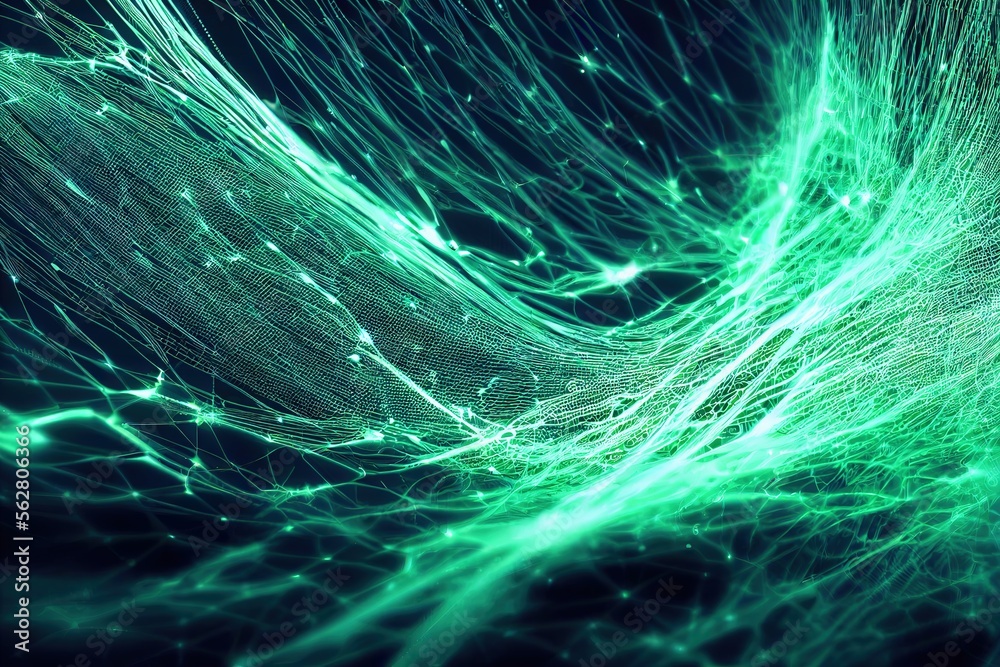 Futuristic data flow, data transfer technology. Cyberpunk, big data and ...