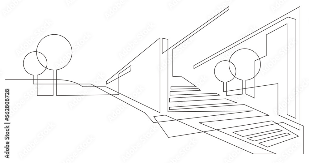 continuous line drawing vector illustration with FULLY EDITABLE STROKE ...