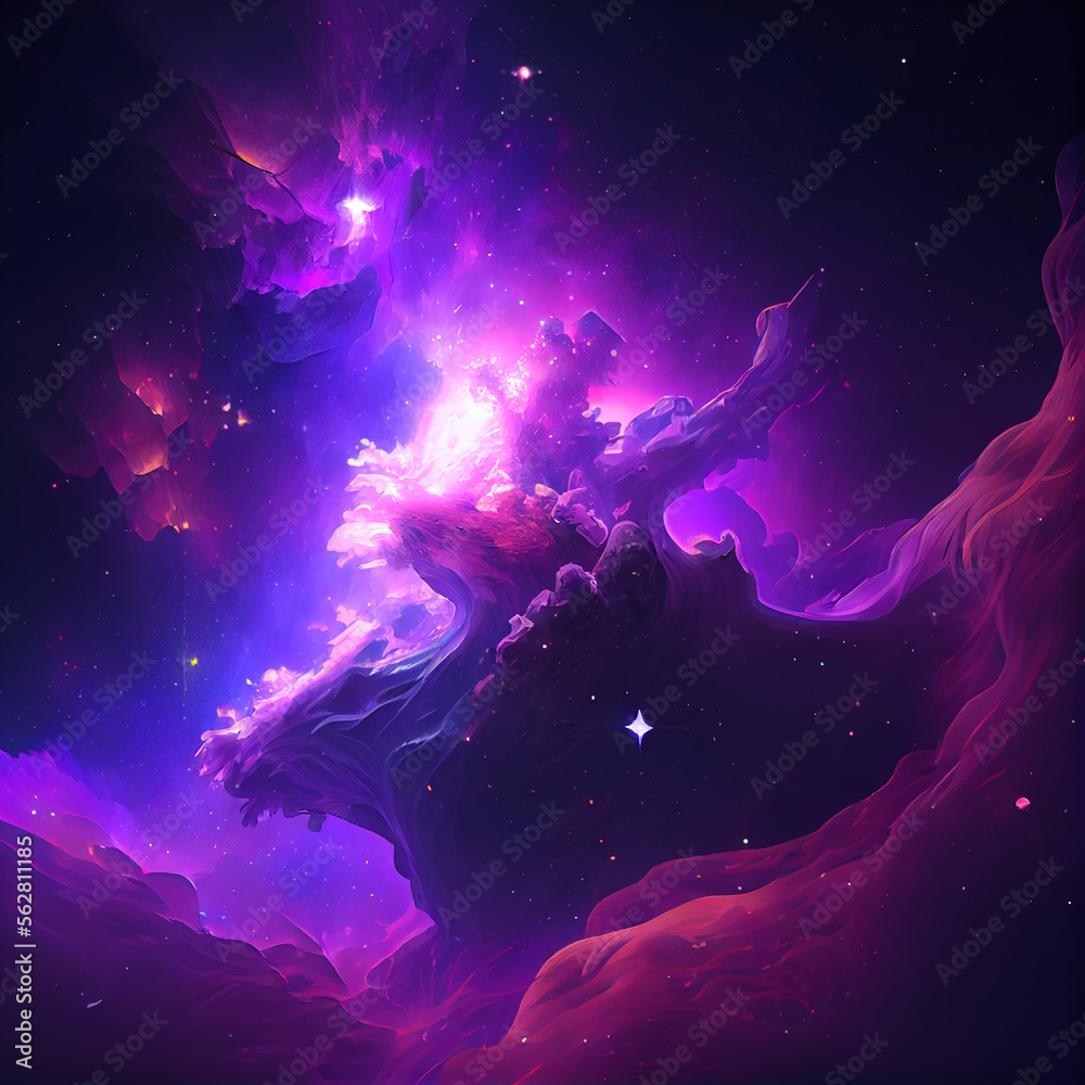 space background with nebula and stars environment map. Illustration ...