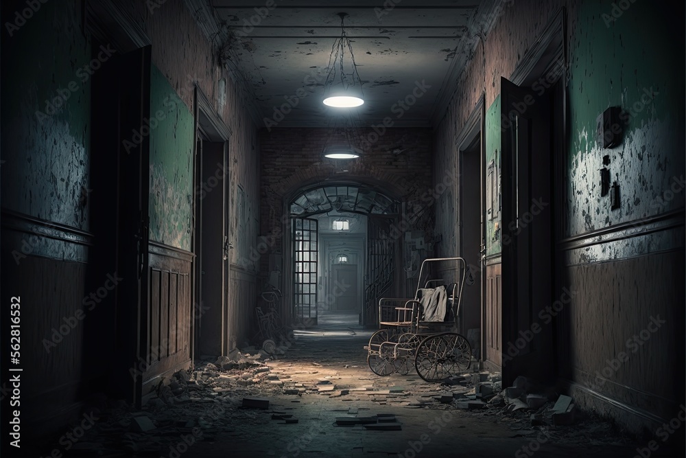 Photo & Art Print Abandoned Asylum - Creepy and Haunting. Generative AI., Henry Letham