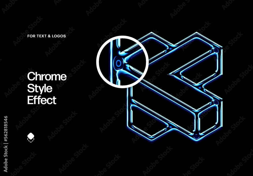 Chrome Logo Mockup Stock Template | Adobe Stock