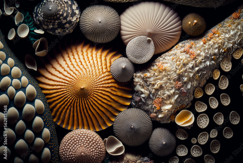 abstract texture of seashell fish scales moss kelp snake skin nautilus ...