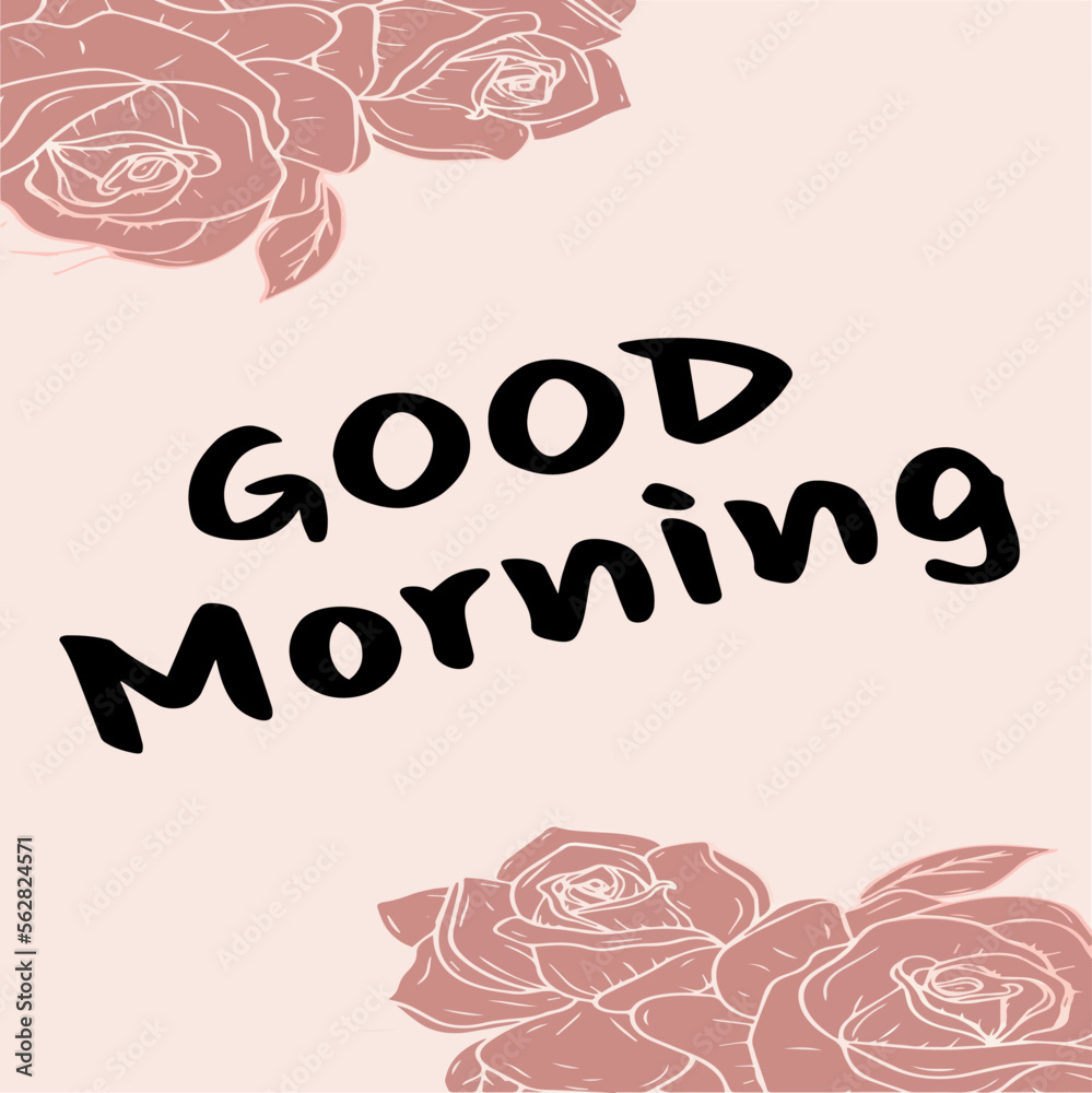 Vector illustration: Handwritten brush type lettering of Good Morning ...