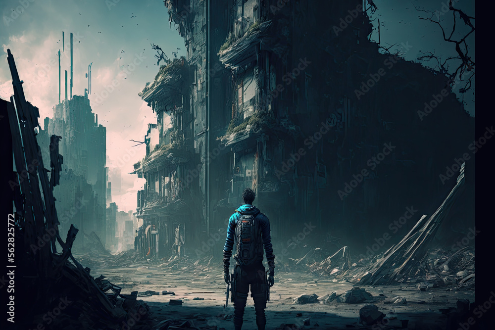 Post-Apocalyptic Cyberpunk: Small Group of Survivors Scavenge for ...