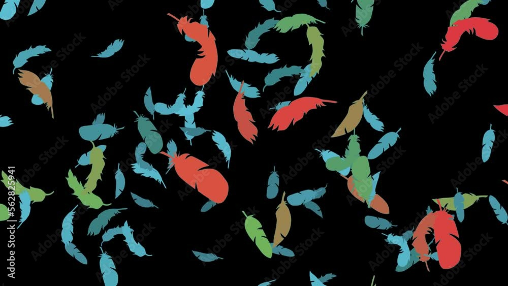 Falling feathers animation particles pattern texture seamless loop ...