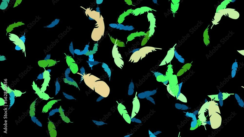 Falling feathers animation particles pattern texture seamless loop ...