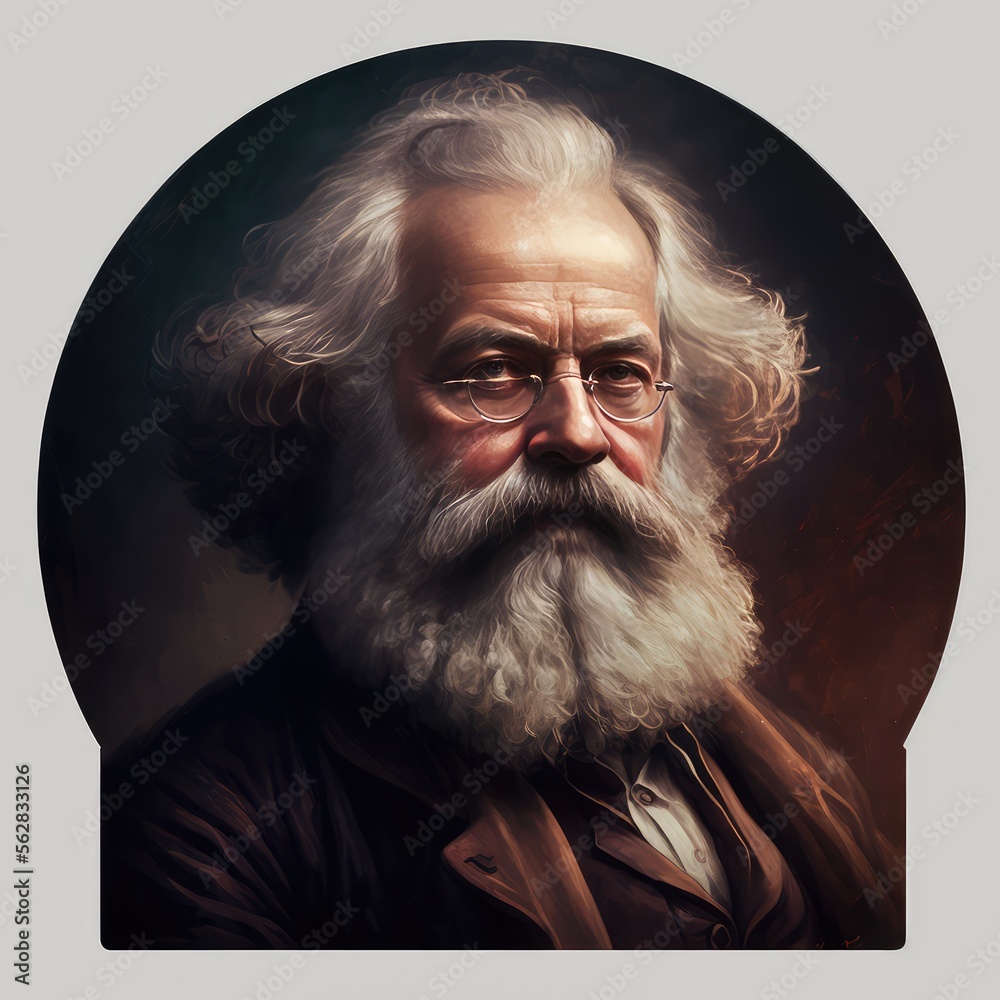 Portrait of Karl Marx - a German philosopher, economist, historian ...