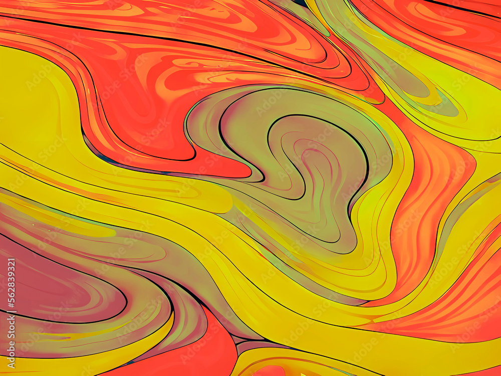 Generative AI, ornate multi-colored paint streaks, acrylic ink soft ...