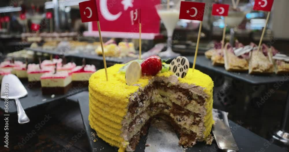 variety of sweets on display in a luxury Turkish hotel, showcasing the ...