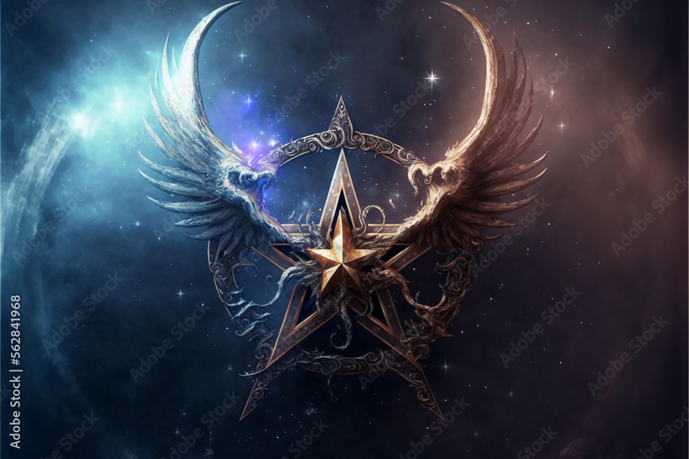 Satanic symbol, pentagram or star. Demon or devil symbol. Generative AI ...