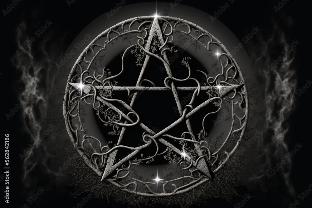 Satanic symbol, pentagram or star. Demon or devil symbol. Generative AI ...