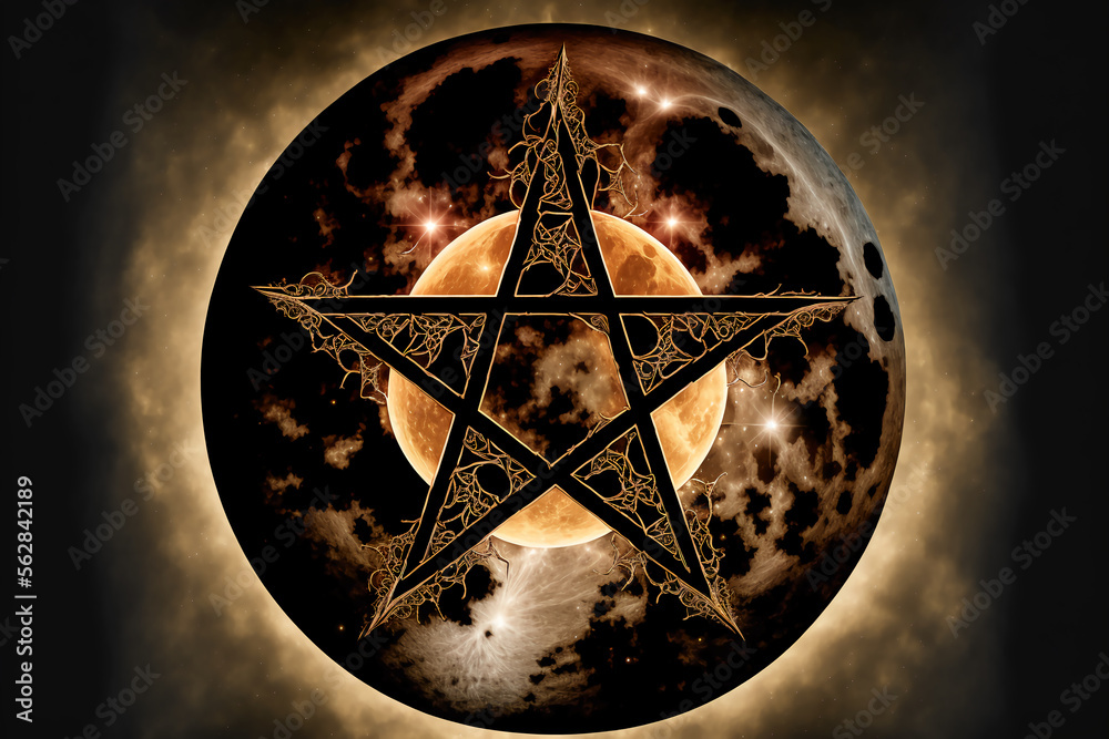 Satanic symbol, pentagram or star. Demon or devil symbol. Generative AI ...