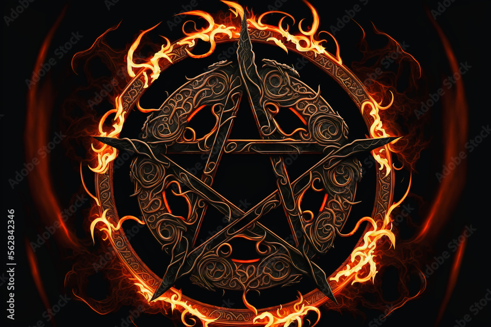 Satanic symbol, pentagram or star. Demon or devil symbol. Generative AI ...