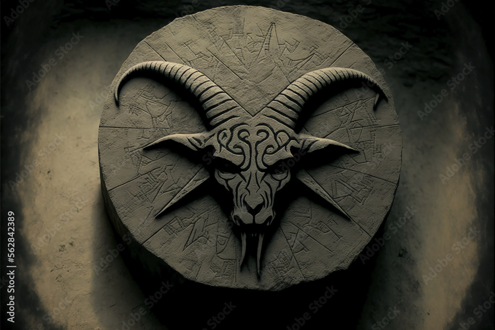 Satanic symbol, goat. Demon or devil symbol. Generative AI. Stock ...