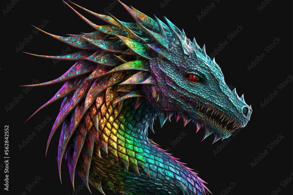 Dragon face, mythological being of various cultures of the world ...