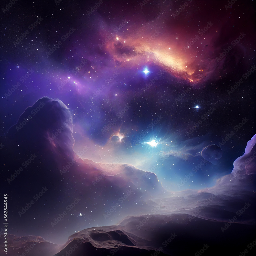 space background with nebula and stars environment map. Illustration ...