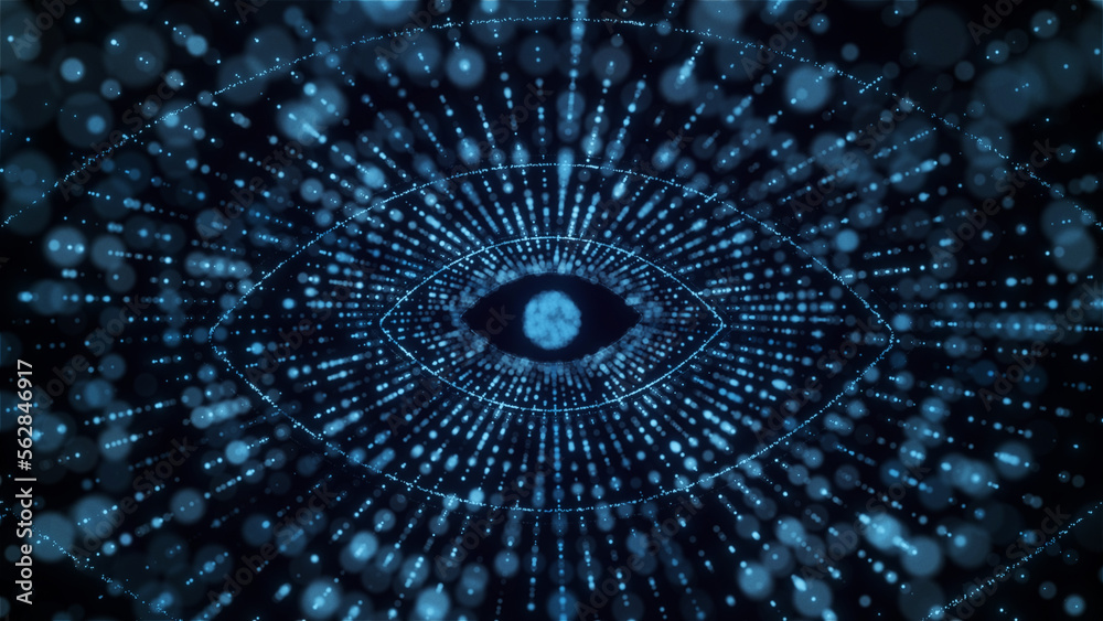 Low Poly wireframe technology eye. Futuristic concept. Vector eye mesh ...