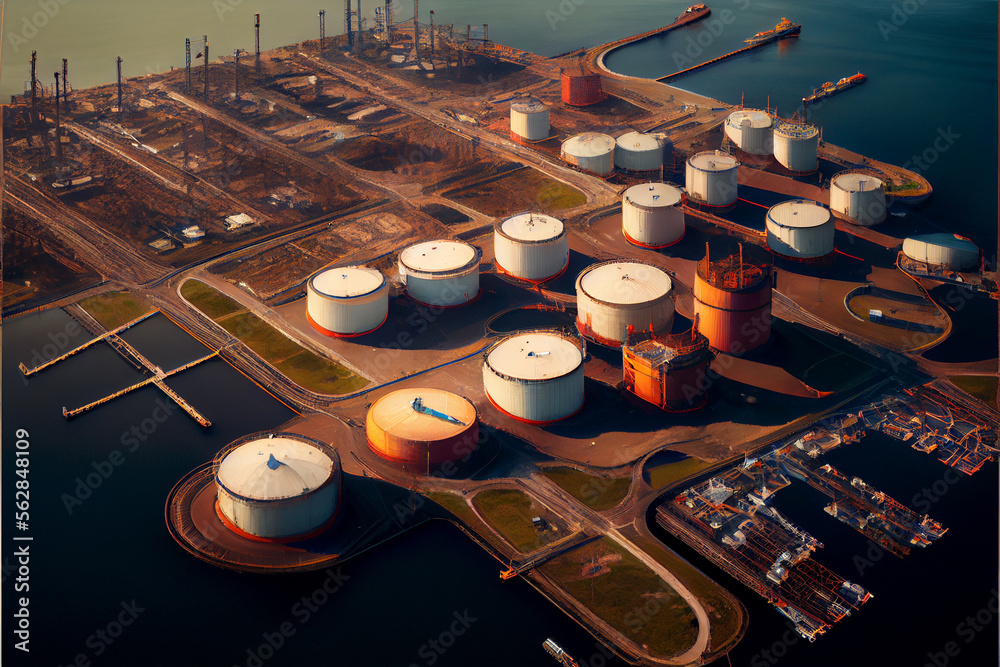 Aerial view storage tank farm, Tank farm storage chemical petroleum ...
