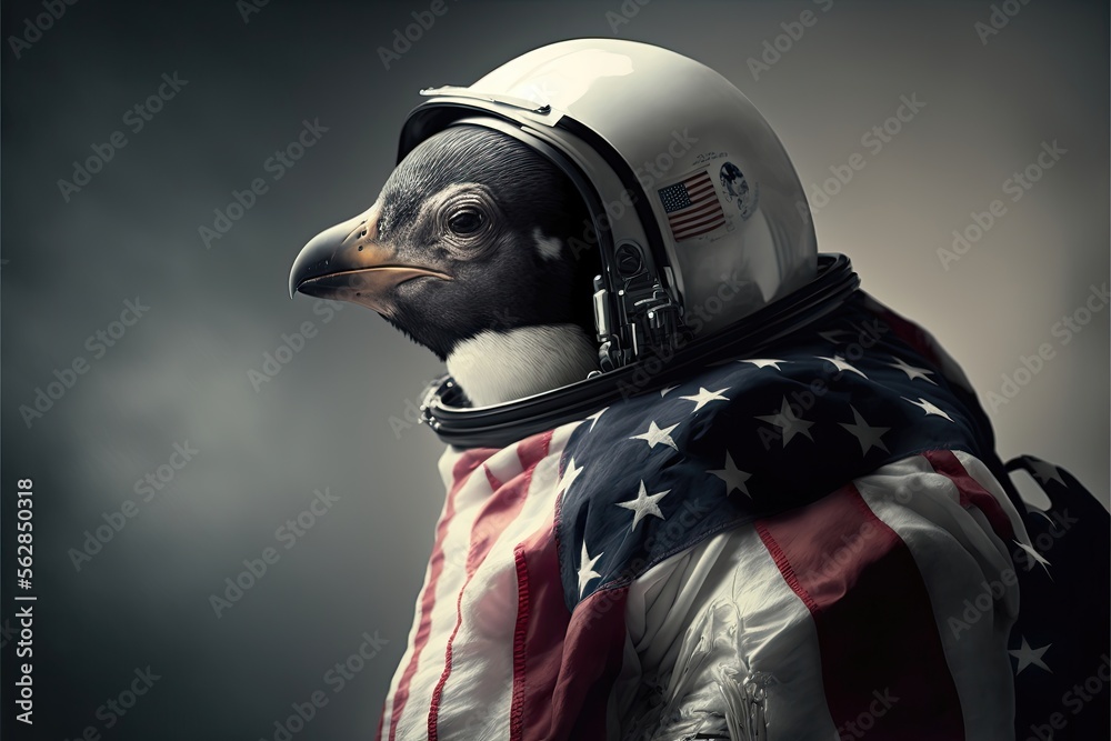 Generative AI hyperrealistic photography, portrait of emperor penguin ...