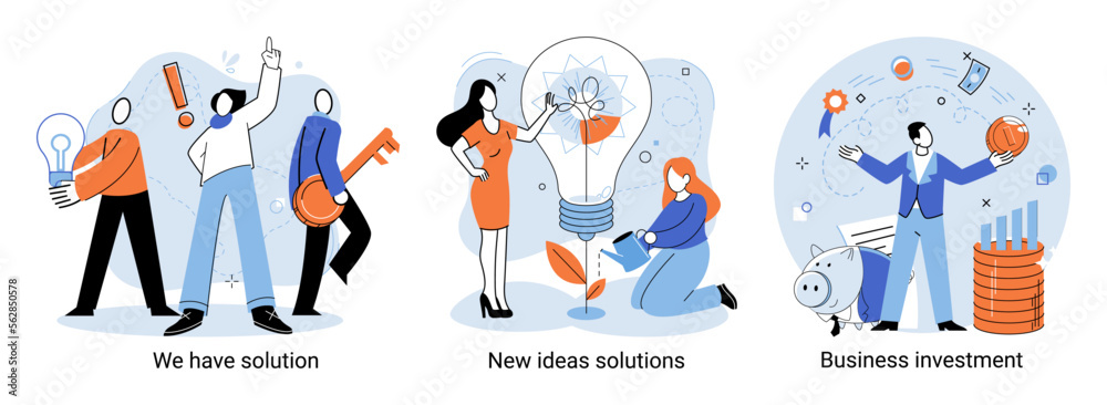 We have solution metaphor, business investment, new ideas solution ...