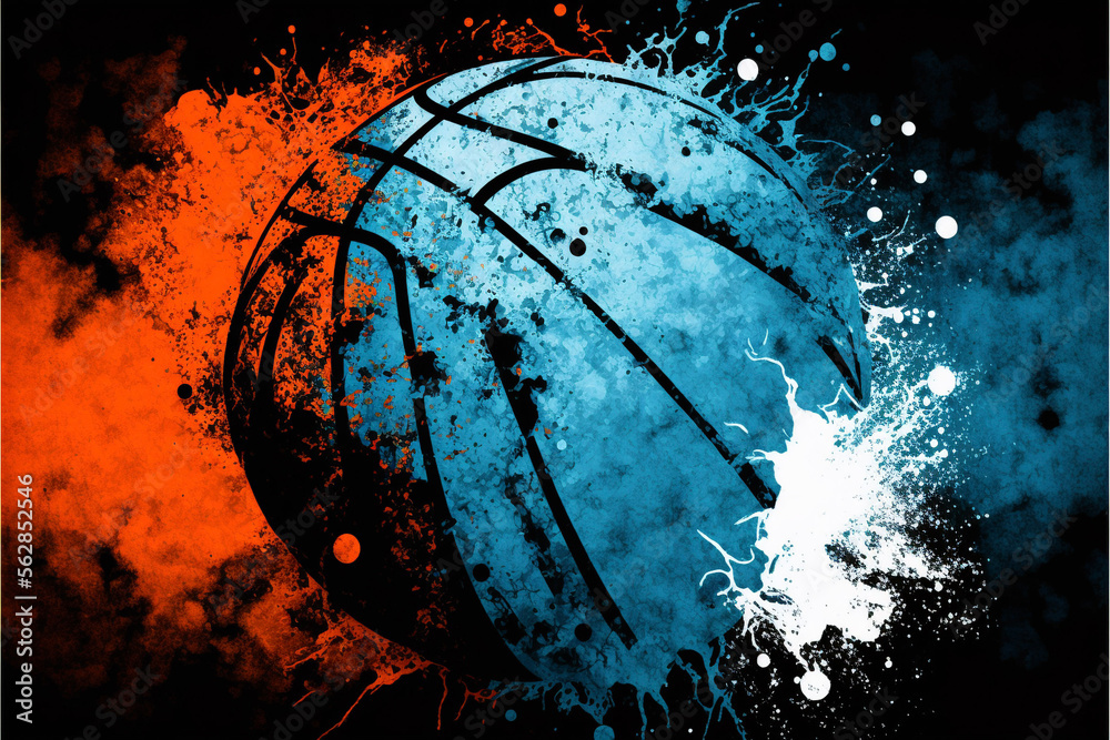 Orange Blue Black and White Grunge Basketball Background, Final Four ...