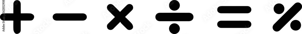 Basic mathematical symbol. Plus and minus icon set. Math symbol ...