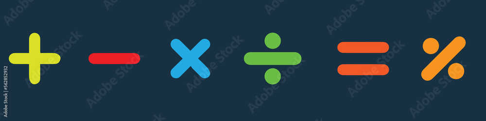 Basic mathematical symbol. Plus and minus icon set. Math symbol ...