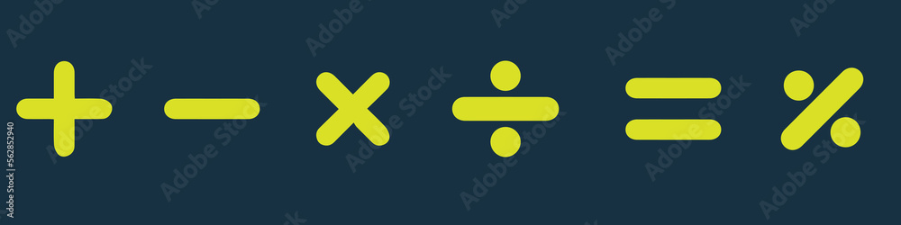 Basic mathematical symbol. Plus and minus icon set. Math symbol ...