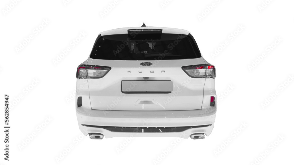 new FORD KUGA car isolated on white background, photo of white ford car ...