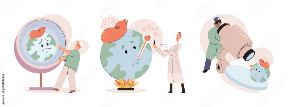 Global warming. High temperature and hot weather Earth. Climate change ...