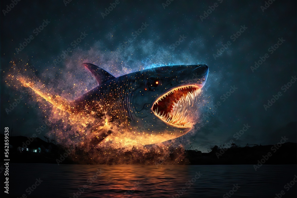 Shark of Fire, Diving in the Sky with High Temperature, Being Like and ...